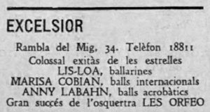 SALA DE FIESTAS EXCELSIOR – La Barcelona de antes